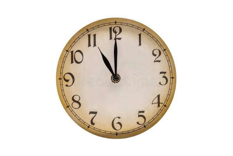 Old Vintage Clock Face. the Clock Shows the Eleventh Hour Stock ...