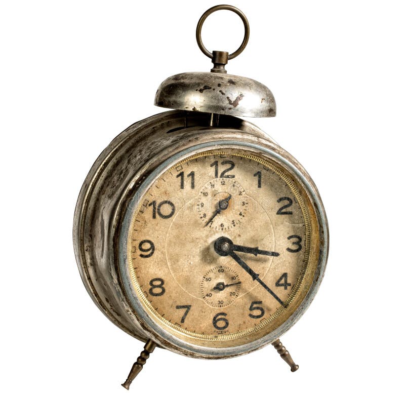 Old Vintage Clock Isolated on White. Path Included Stock Photo - Image ...