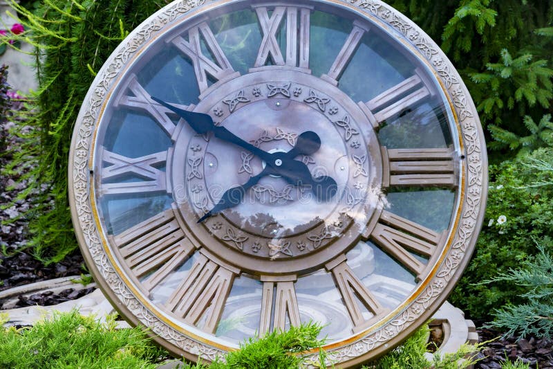 Old Vintage Clock . Round Dial of the Wall Clock Stock Photo - Image of ...