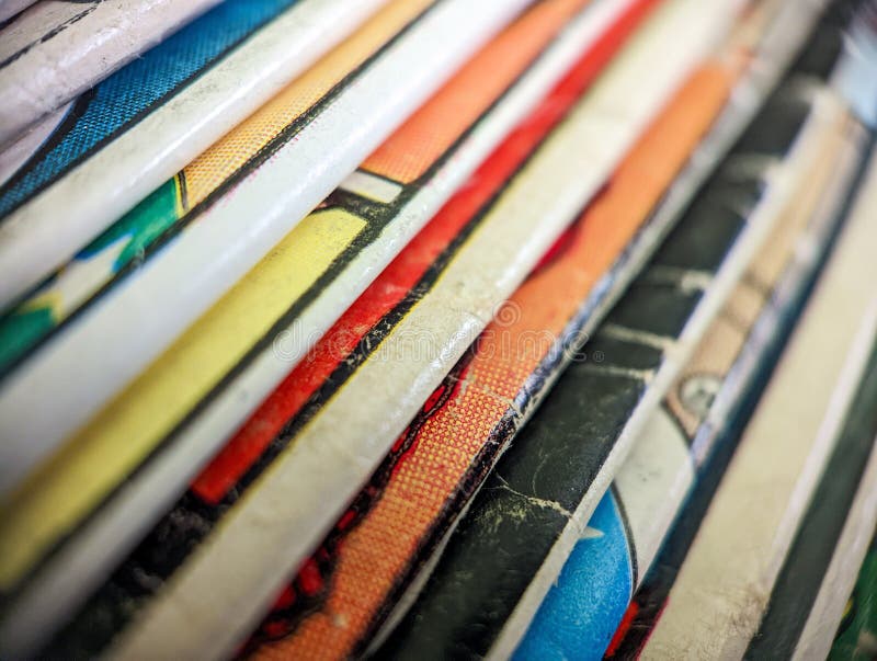 Old Vintage Comic Books Stack Creates Colorful Background Paper Texture ...