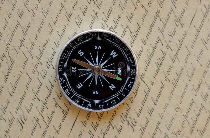 Old Vintage Compass on Ancient Map. Stock Photo - Image of ancient ...