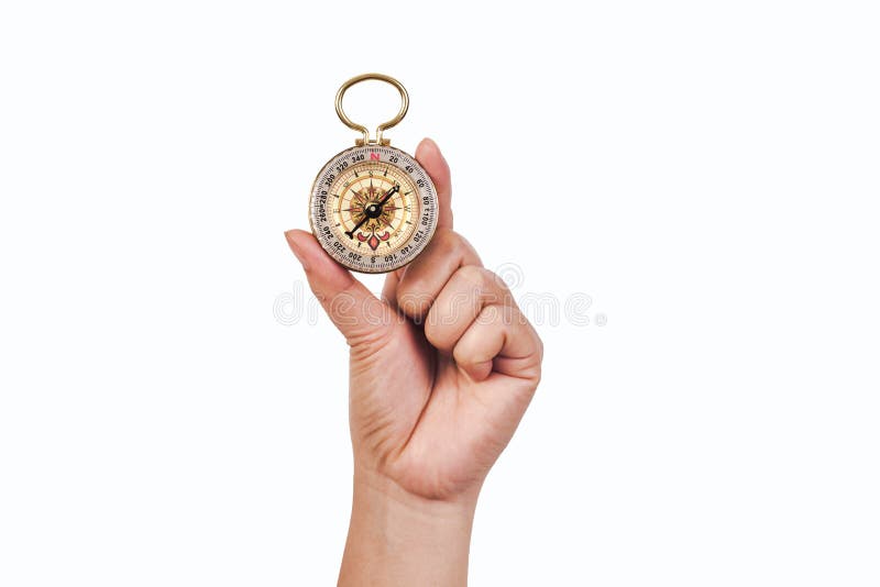 Old Vintage Compass in Hand for Travel Stock Image - Image of vintage ...
