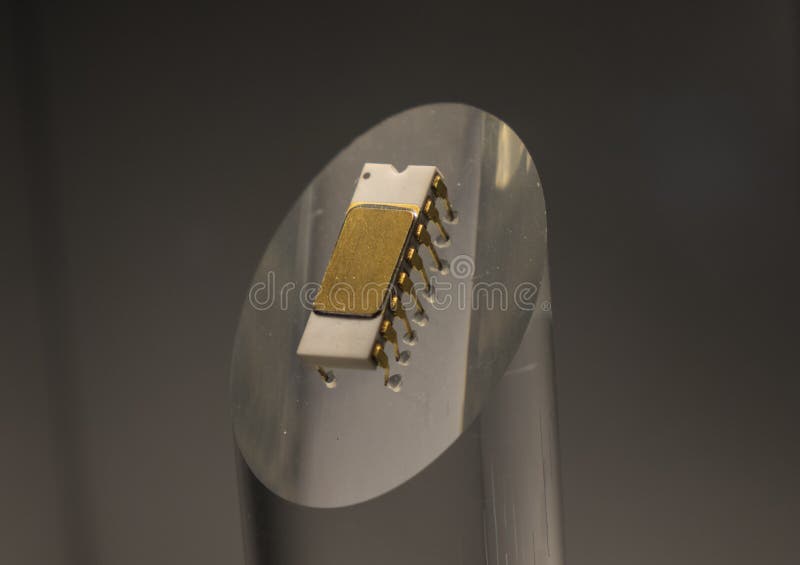 The Old and Vintage Computer Chip , Close Up Stock Image - Image of ...