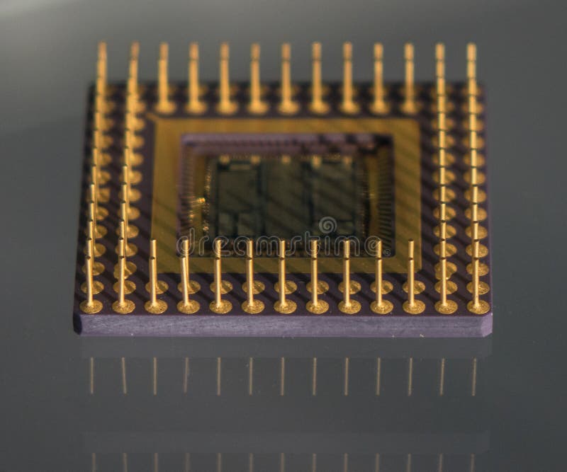 The Old and Vintage Computer Chip , Close Up Stock Image - Image of ...