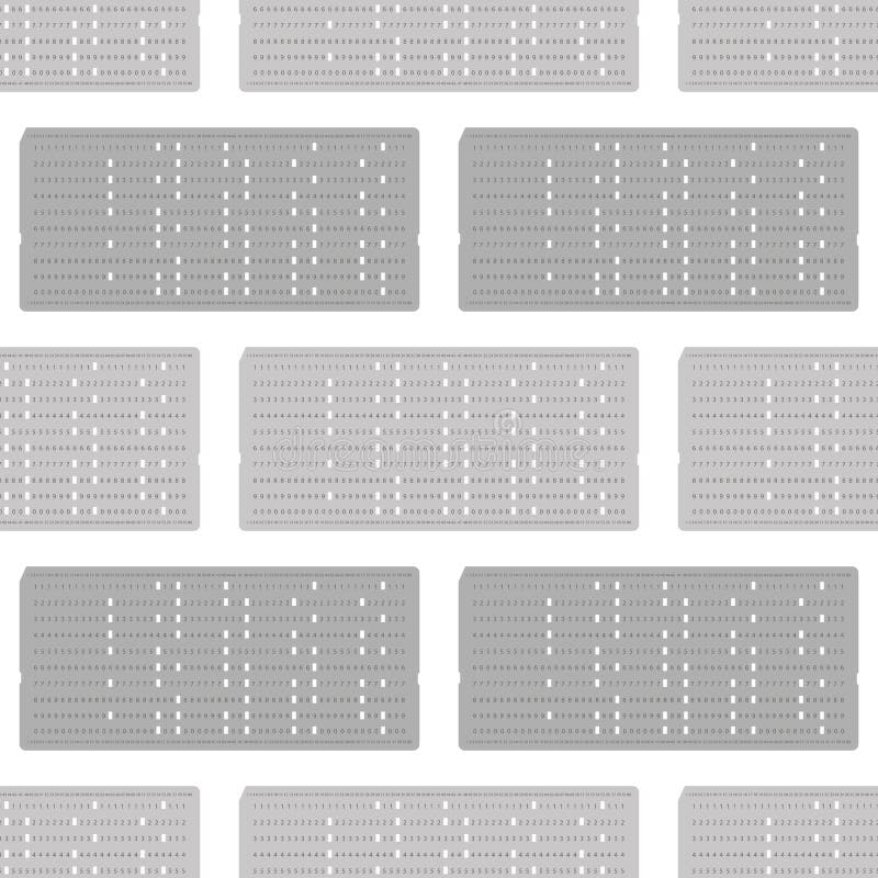 Old Vintage Computer Data Storage. Paper Punched Card Isolated on White ...