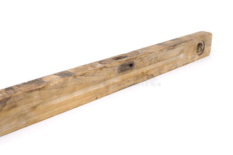 Old Vintage Construction Wood Level on a White Background Stock Photo ...