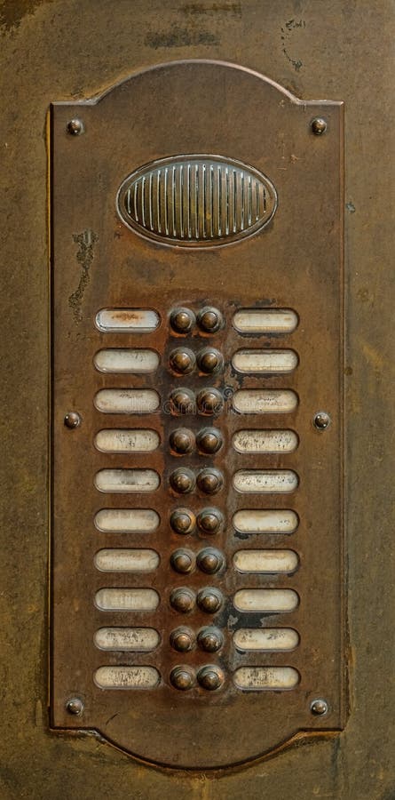 Old Vintage Door Bell with Intercom Stock Image - Image of call ...