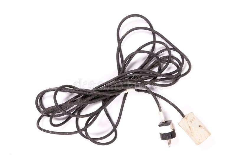 Extension Cord, Old and Probably Not Safe Anymore Stock Image - Image ...