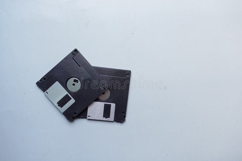 An Old Vintage Floppy Disk on a Gray Background. Stock Image - Image of ...