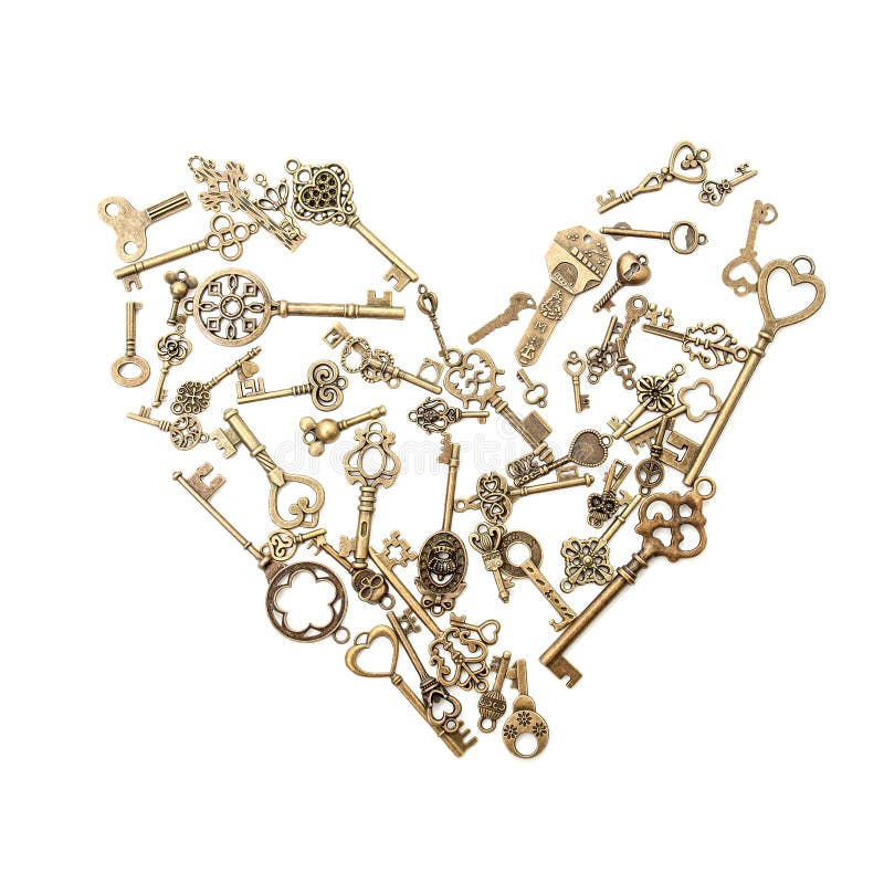 Old vintage golden keys stock image. Image of success - 177857163