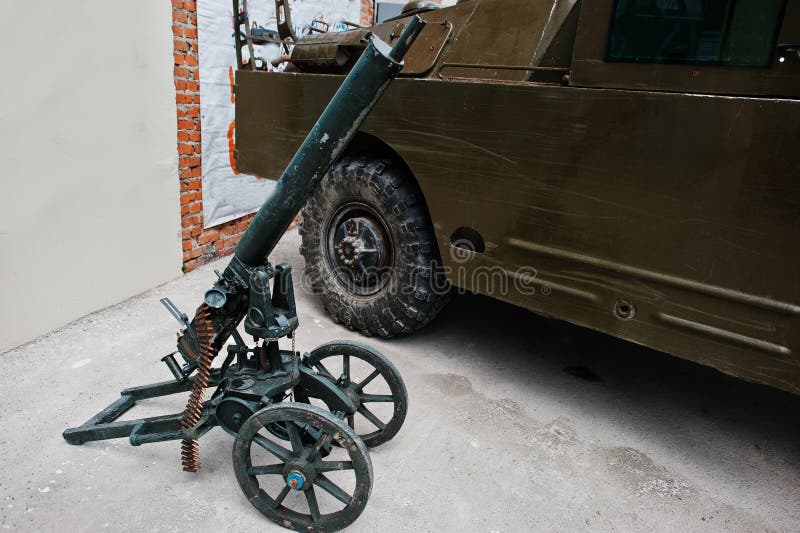 Old Vintage Handmade Machine Gun Stock Image - Image of post, fire ...