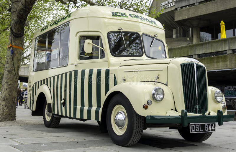 Old vintage ice cream car editorial photography. Image of city - 32687172