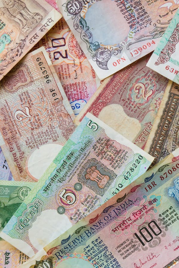 Vintage Old Indian Currency Notes and Change Stock Image - Image of ...