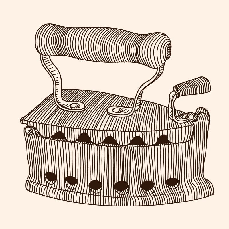 Old vintage iron stock vector. Illustration of heavy - 205916801