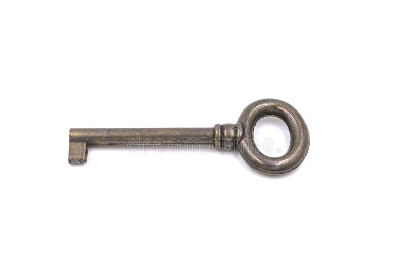 Old Vintage Key Isolated on White Background Stock Photo - Image of ...