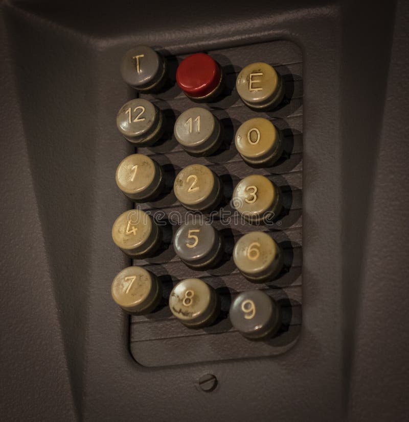 The Old and Vintage Keyboard of a Control Panel Stock Image - Image of ...