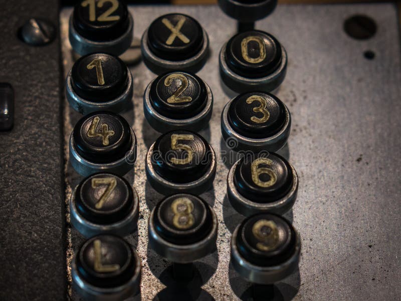 The Old and Vintage Keyboard of a Control Panel Stock Image - Image of ...