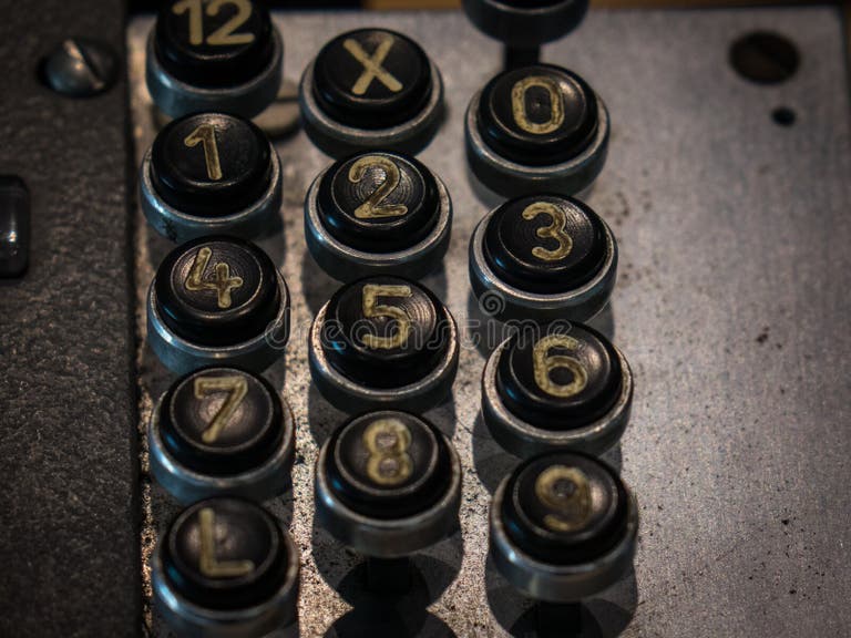 The Old and Vintage Keyboard of a Control Panel Stock Image - Image of ...