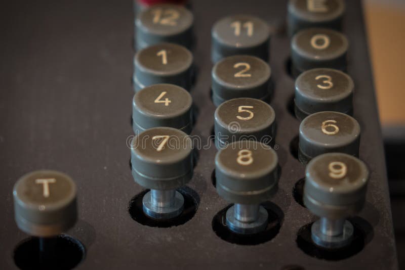 The Old and Vintage Keyboard of a Control Panel Stock Photo - Image of ...