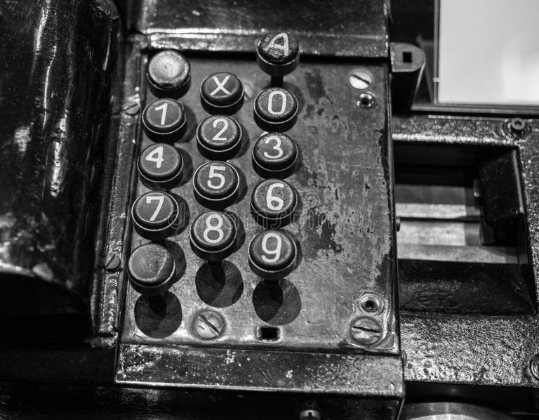 The Old and Vintage Keyboard of a Control Panel Stock Image - Image of ...