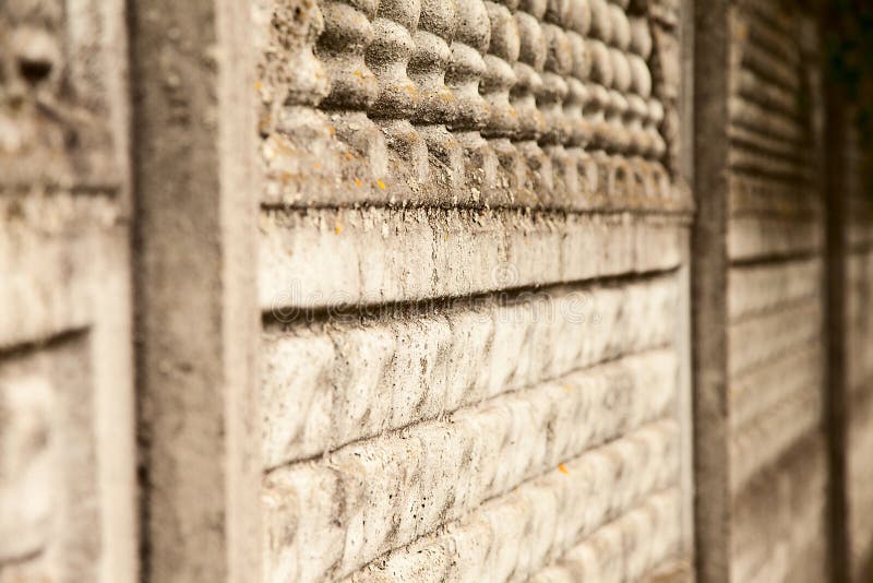 Old Vintage Light Stone Fence, View Along the Fence Stock Image - Image ...