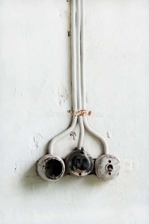 Old Vintage Light Switch and Plug Socket Stock Image - Image of 1930 ...