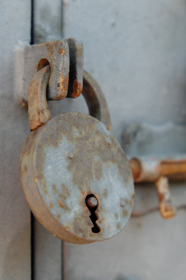 Old Vintage Lock / Padlock - Closed Door Stock Photo - Image of trapped ...