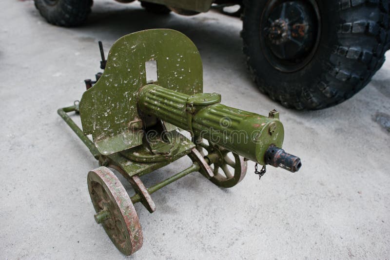 Old Vintage Machine Gun, Maxim S System. Maxim Gun Stock Photo - Image ...