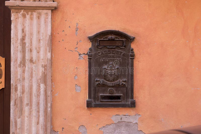 Old Vintage Mailbox on the Wall Stock Image - Image of mailbox ...