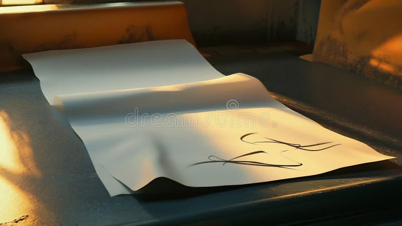 Old Vintage Manuscript Scroll with Handwritten Calligraphy on Rustic ...