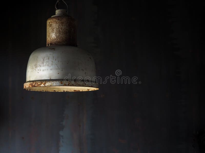 Vintage Ceiling Lamp on White and Blue Wall Background Stock Photo ...