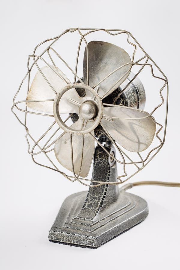 Old Vintage Metal Fan on White Stock Photo - Image of object, blow ...
