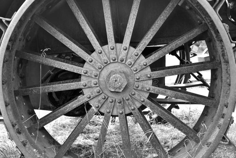 Old Vintage Metal Tractor Tire Stock Photo - Image of retro, machine ...