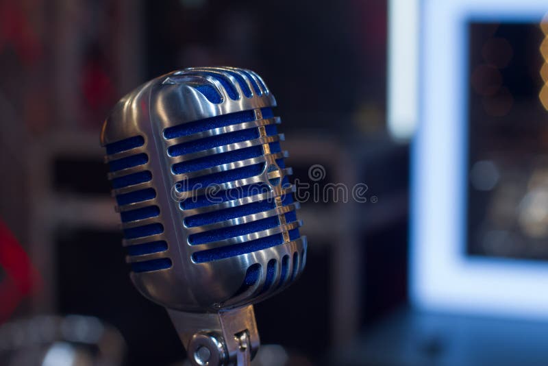 Old vintage microphone stock photo. Image of closeup - 65481542