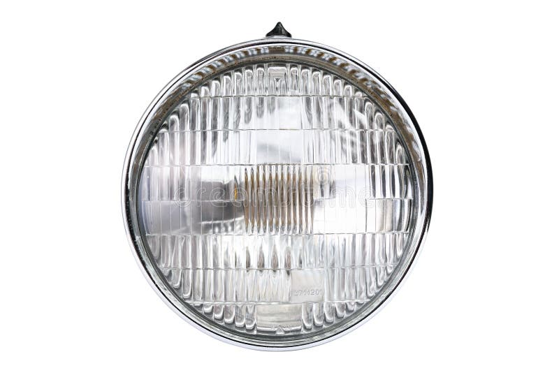 Old Vintage Motorcycle Headlight Isolated on White Background. Stock ...