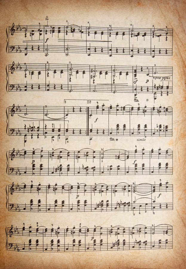 Vintage Music sheet stock photo. Image of paper, aging - 1872842