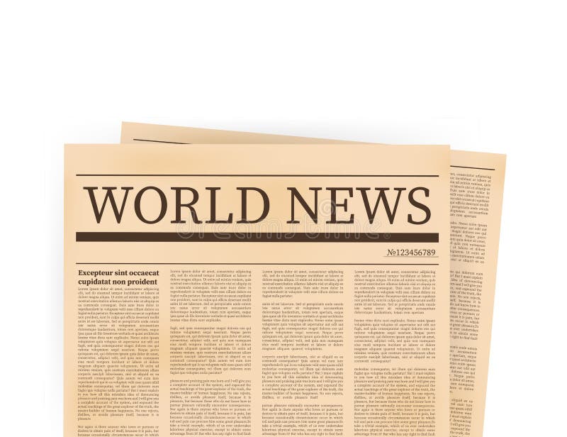 Fake News Realistic Newspaper on White Backgraund. Vector Illustration ...