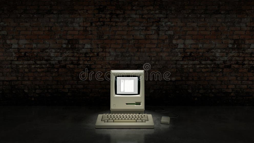 An Old Vintage Obsolete Computer. Stock Illustration - Illustration of ...