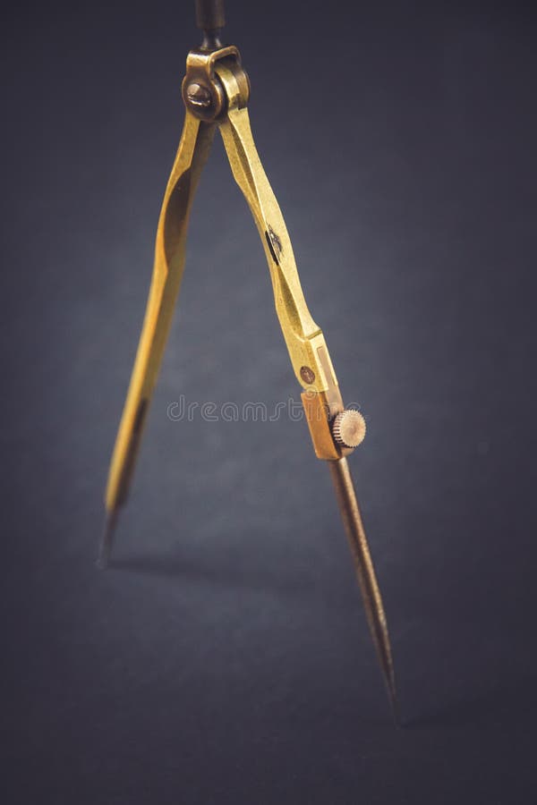Old Vintage Pair of Compasses on Dark Background Stock Image - Image of ...