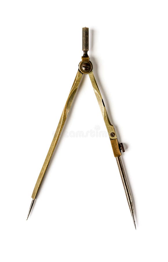 Old Vintage Pair of Compasses Isolated on White Background Stock Image ...