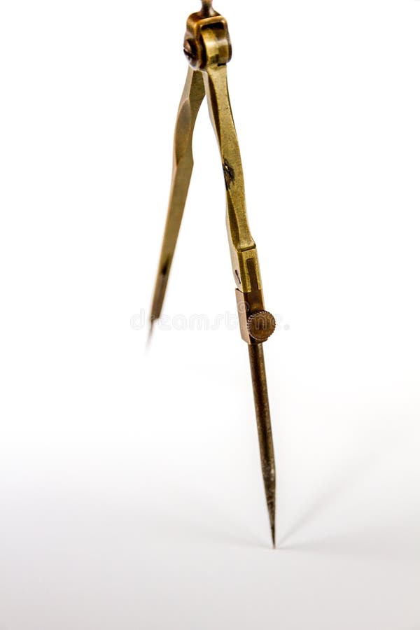 Old Vintage Pair of Compasses Isolated on White Background Stock Image ...
