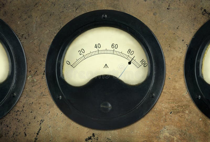 Old Vintage Panel Meters stock image. Image of indicator - 66223677