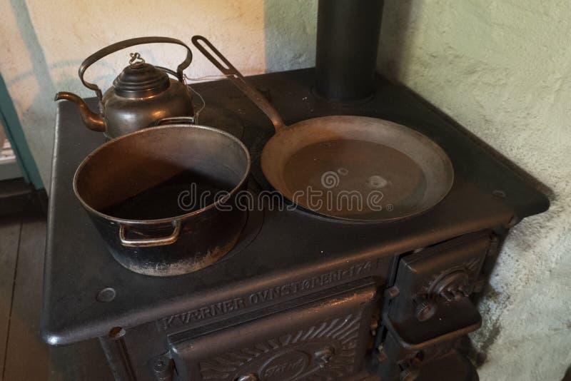 Old vintage pans stock image. Image of kitchen, engraving - 223914825