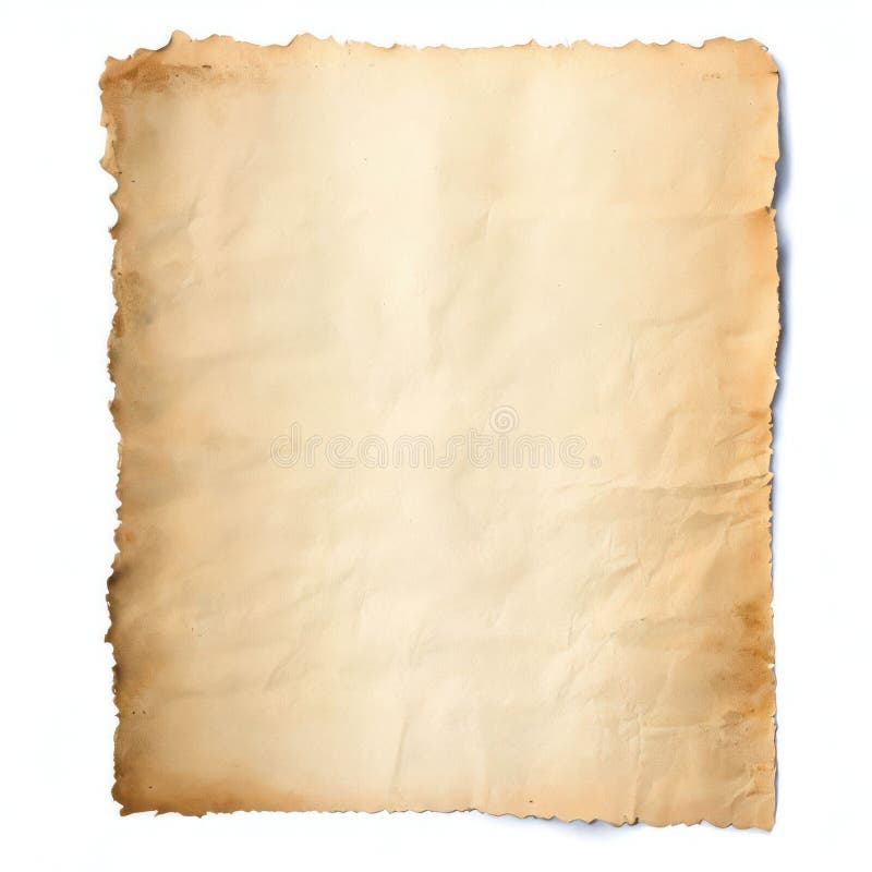 Old Vintage Paper Isolate on White Background.Generative AI Stock ...