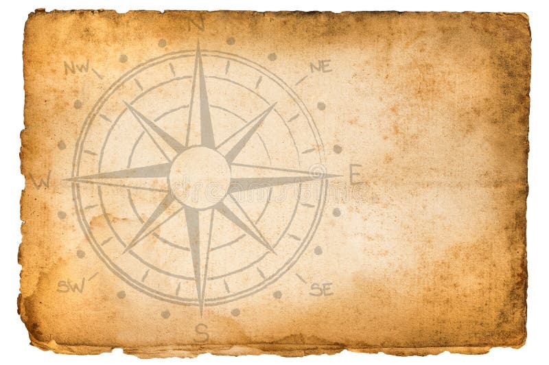 Parchment with Compass Rose Stock Photo - Image of latitude, parchment ...