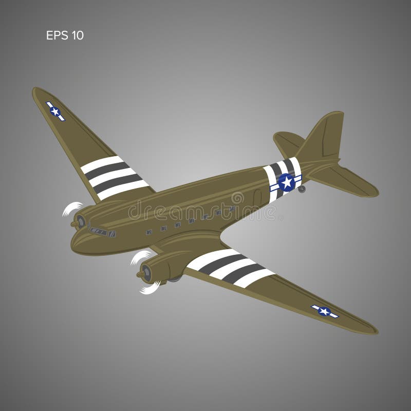 Old Vintage Piston Engine Airliner. Legendary Retro Aircraft Vector ...