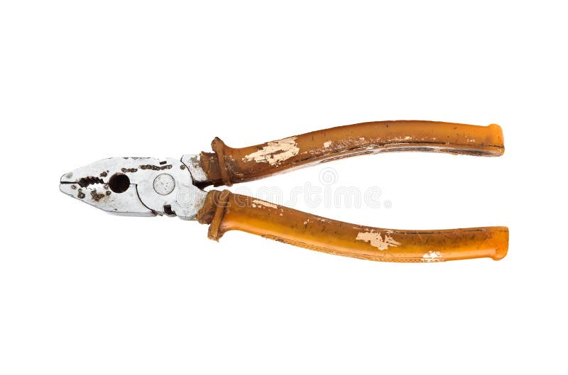 Old Vintage Pliers Isolated on White Background Stock Photo - Image of ...
