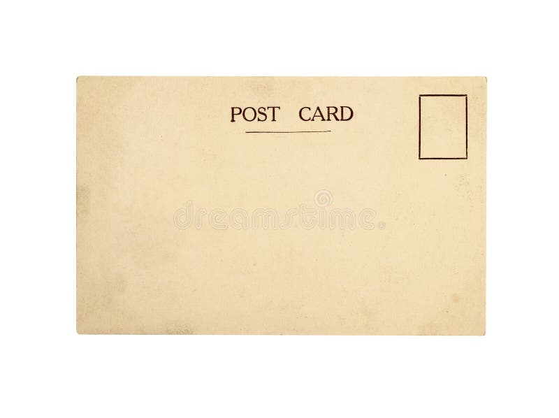 Old Vintage Post Card Isolated on White, Copy Space Stock Photo - Image ...
