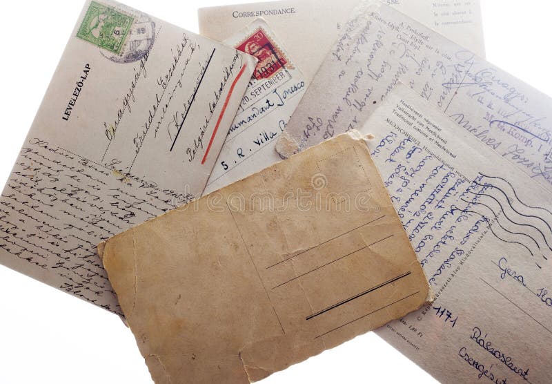 Old vintage postcards editorial stock photo. Image of communication ...