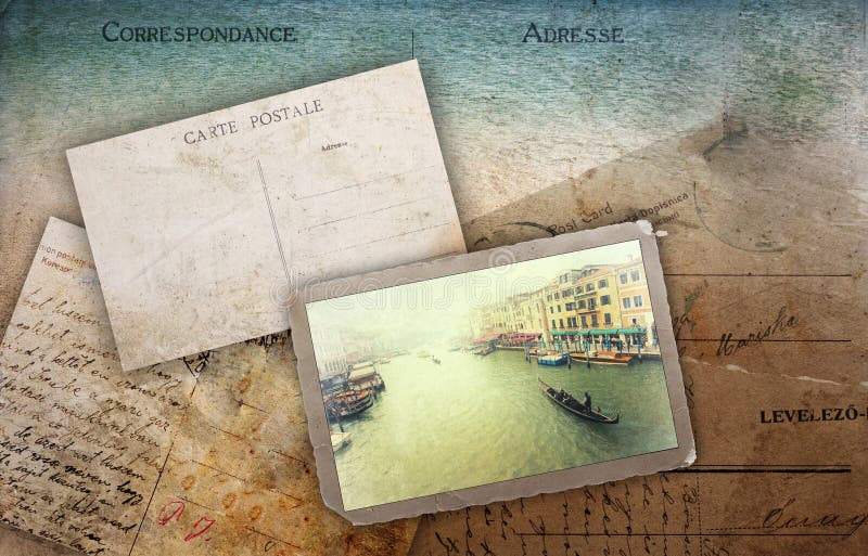 Old vintage postcards stock image. Image of postal, correspondence ...